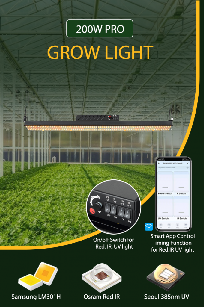 Samsung Lm301h 3000K UVB 200 Watt Full Spectrum LED Grow Lights 4x2