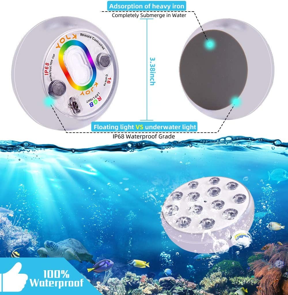 Wireless Remote Control Waterproof LED Submarine Light for Swimming Pool